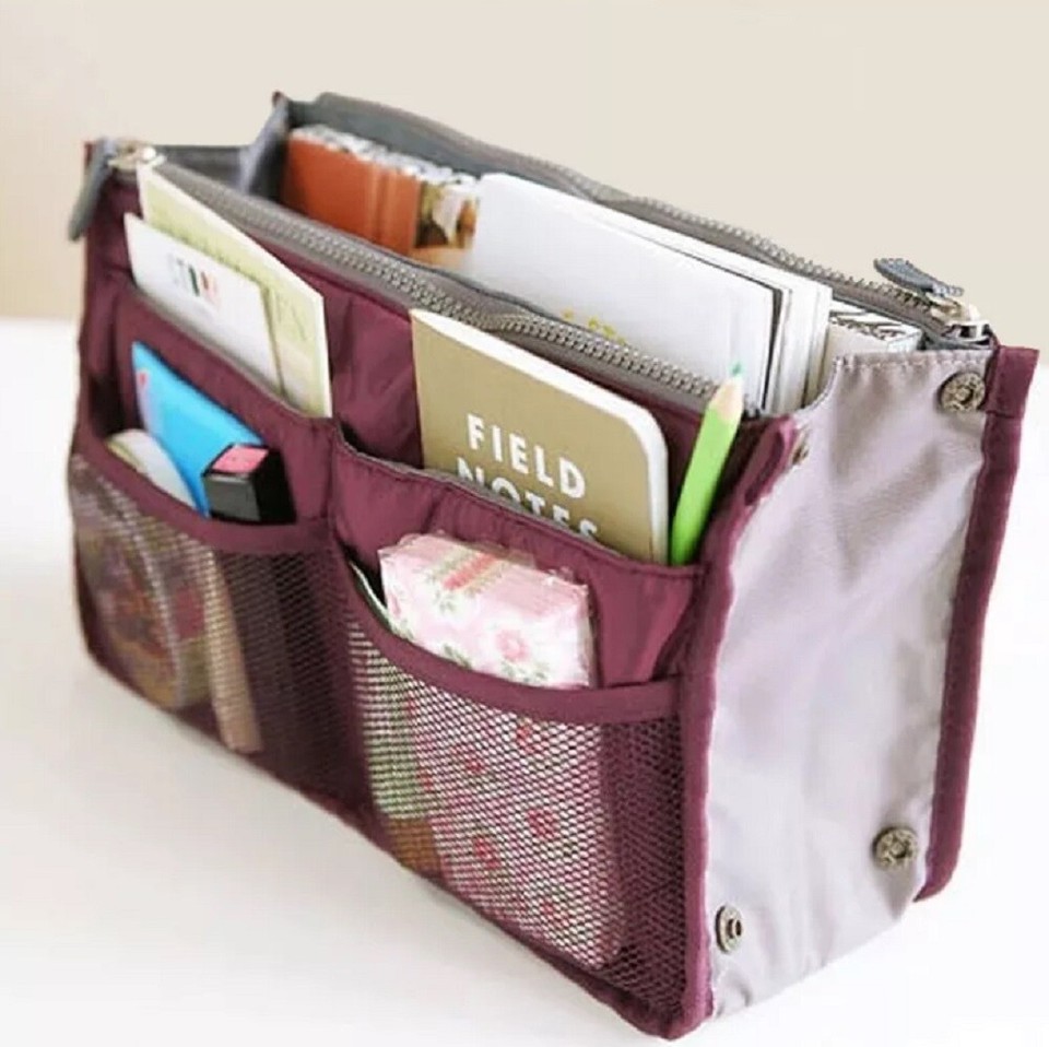 Women’s Travel Handbag Organizer Insert – Multi-Pocket Tote Purse Liner ...