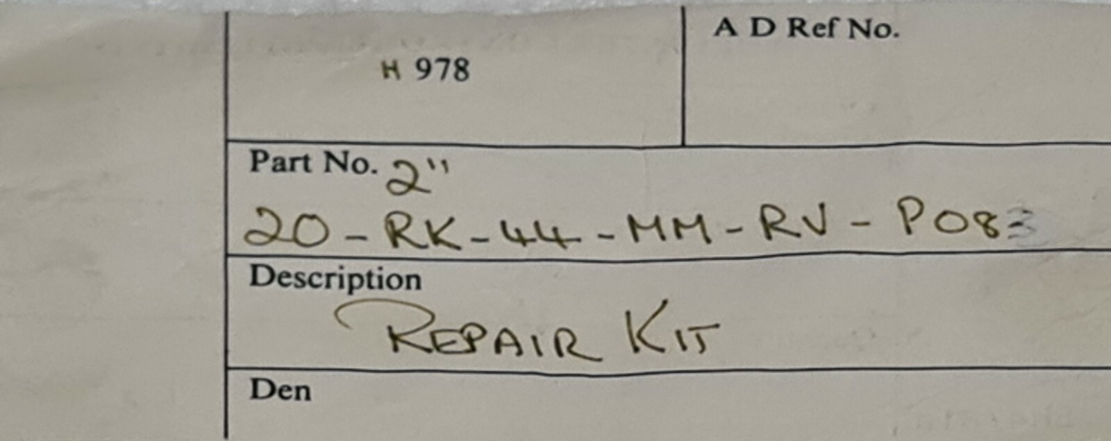 WORCESTER CONTROLS 2" RK44 REPAIR FIT 20-RK-44-MM-RV-P083 14-2/44-005 ...