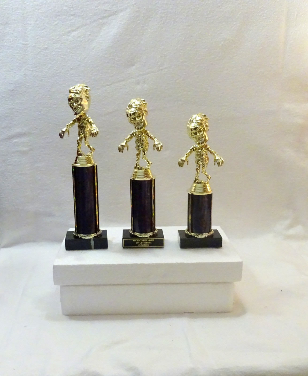 SET OF 3 ZOMBIE HALLOWEEN TROPHIES ZOMBIE COSTUME PARTY AWARD TROPHY #1 ...