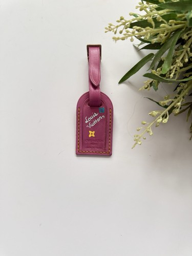 Authentic Louis Vuitton Name Tag/bag Charm Pink Hand Painted LV Logo | eBay