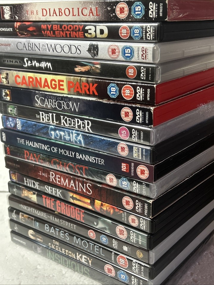 Job Lot of Horror DVDs Bundle X17 Gothika Insidious Rated 15 -18 Region ...