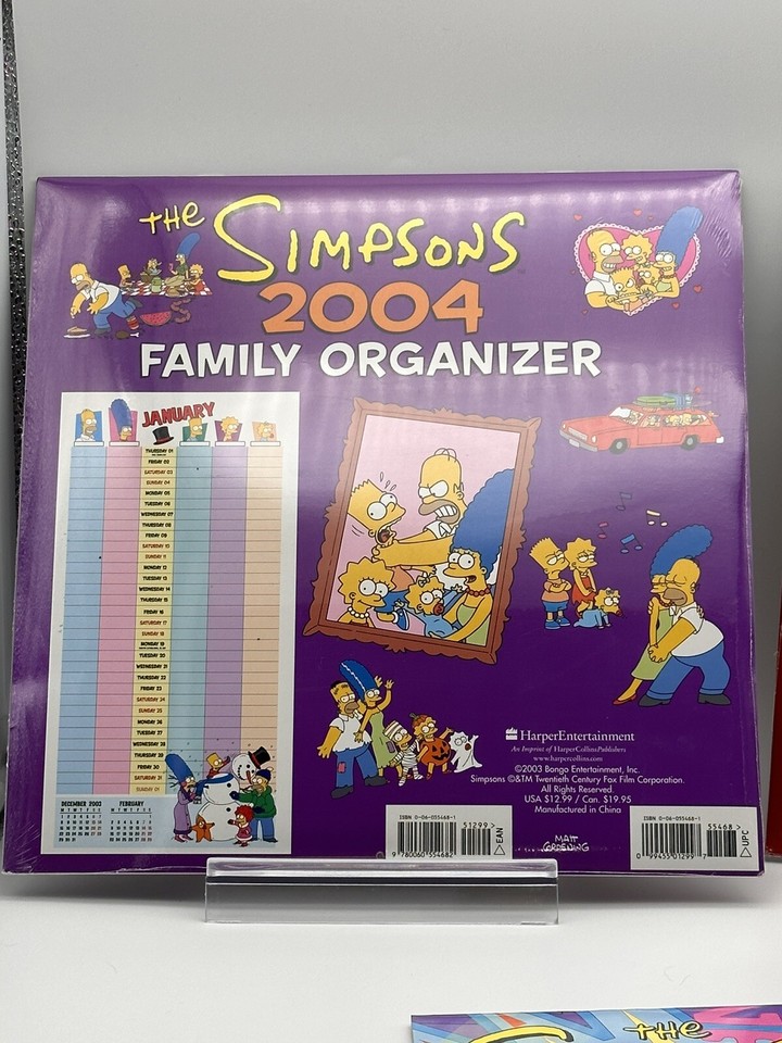 Simpsons Calendar Lot 2002 (New) & 2006 (NIP) + 2004(NIP) Family ...