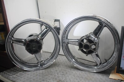 01 02 YAMAHA R6 CHROME PLATED FACTORY WHEEL SET straight - OUTRIGHT ...