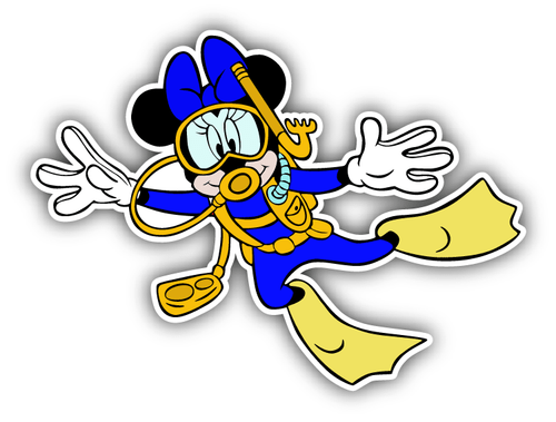 Minnie Mouse Diving Cartoon Car Bumper Sticker Decal 5'' x 3'' | eBay