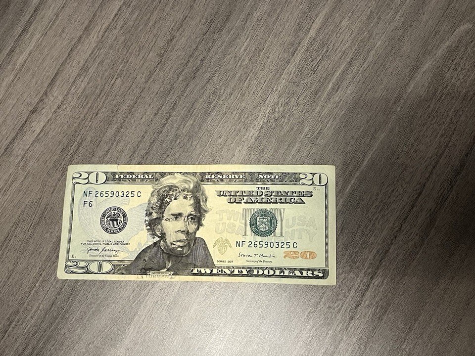 2017 $ 20 dollar bill Over Face Ink Error Unique | eBay