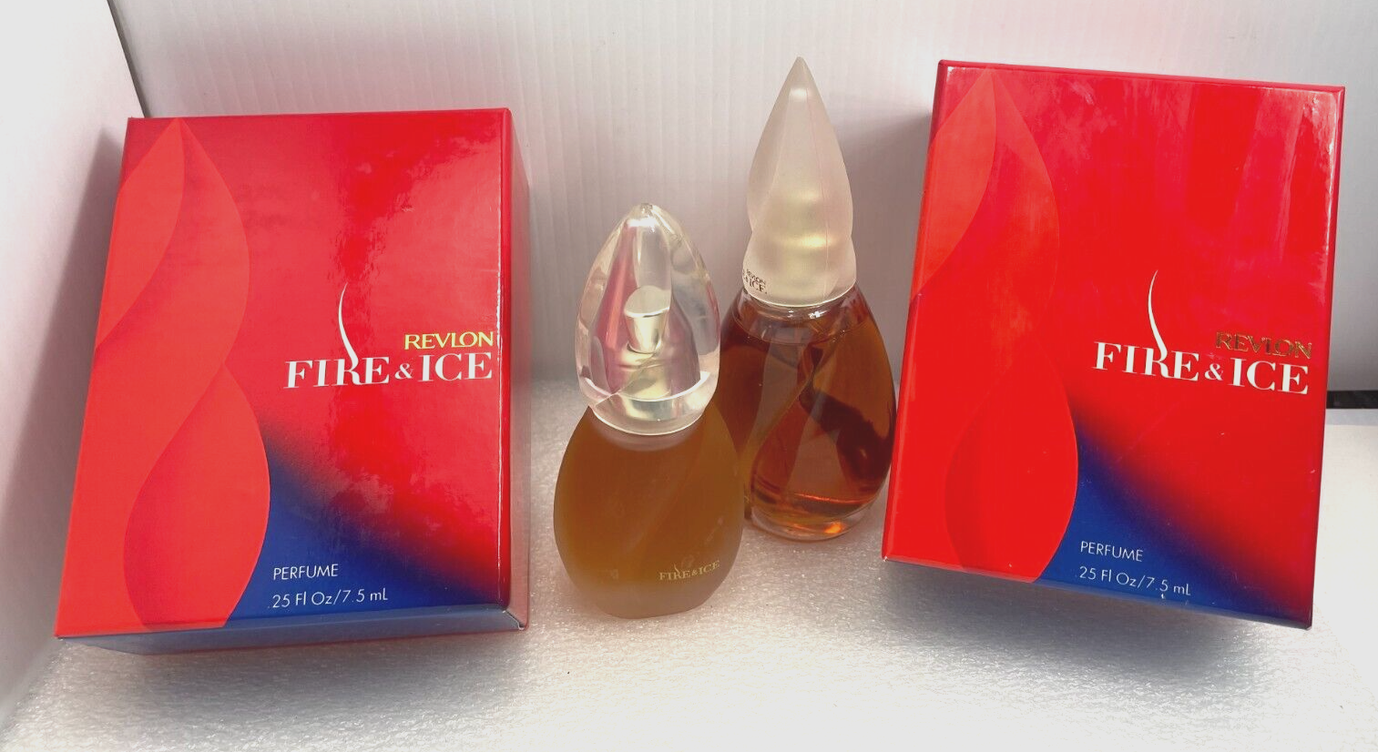 4 PC FIRE & ICE By Revlon Set - (2) Cologne Spray + (2) Perfume **RARE ...