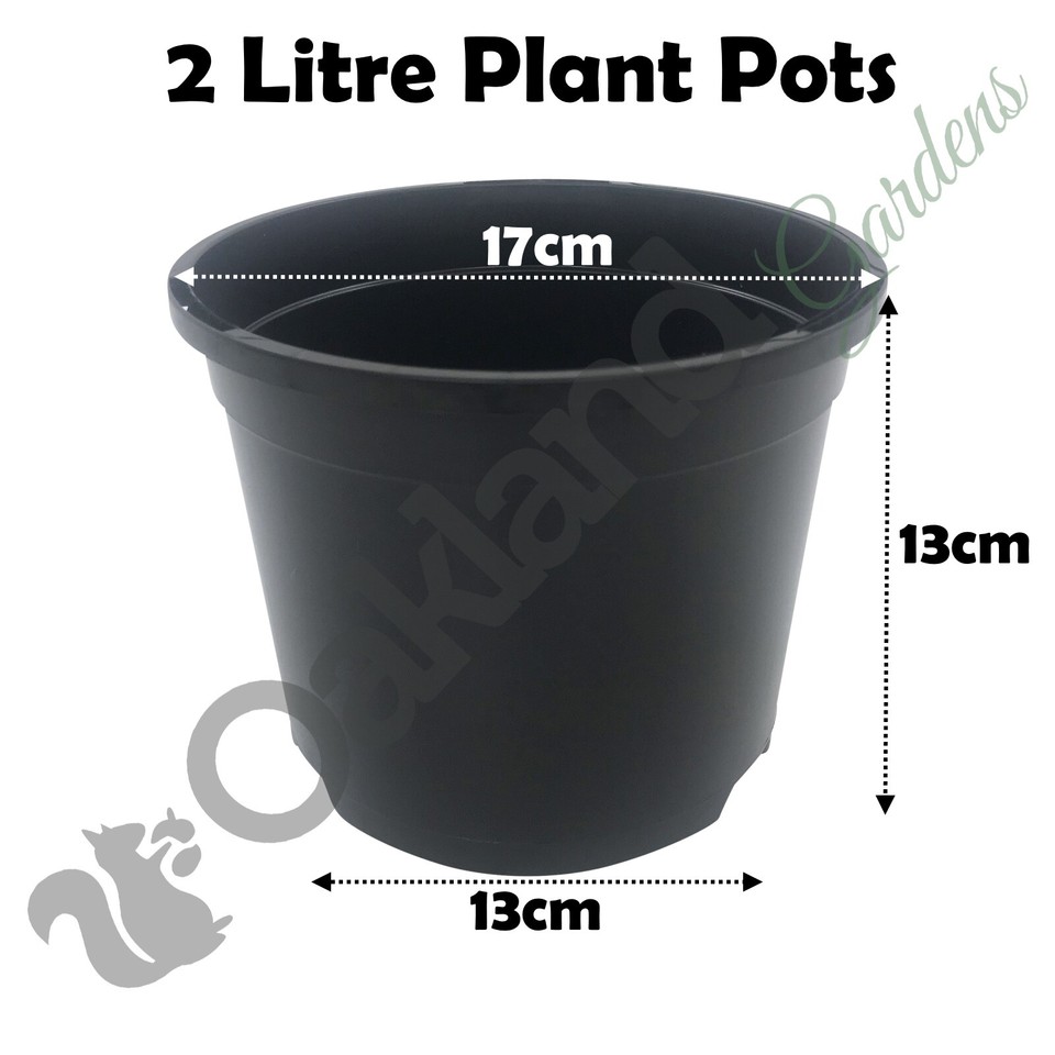 Black Plastic Plant Pots 1 2 3 4 5 7.5 10 12 15 20 Litre Large Flower ...