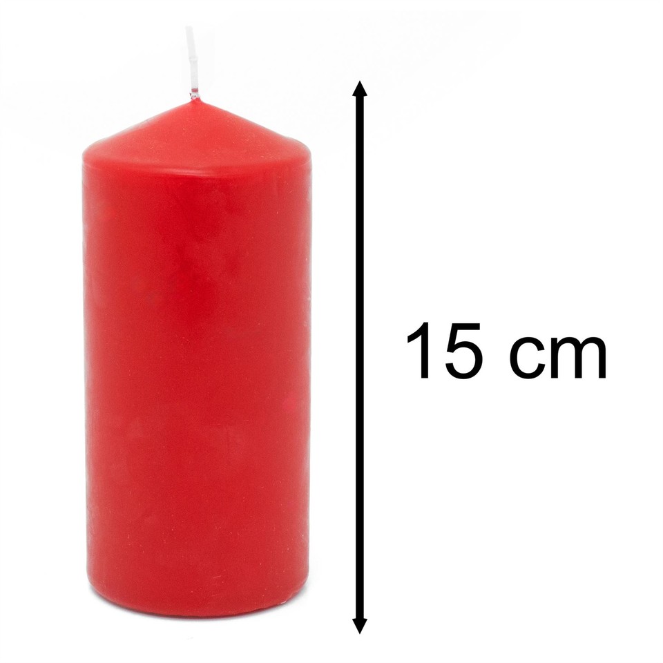 Pack of 2 Unscented Red Pillar Candle | Cherry Red Church Pillar Candle ...