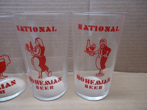 National Bohemian Beer group of 9 old Hans Flato glasses | eBay