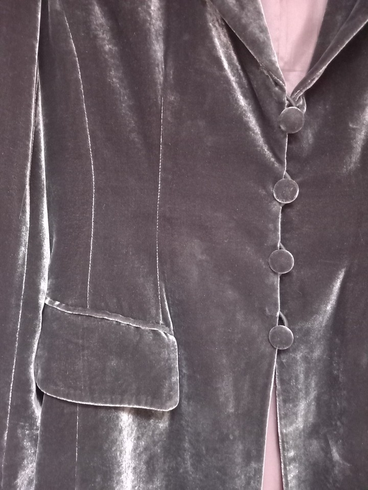 Vintage Hobbs Velvet Long Jacket Size UK 12 Green | eBay UK