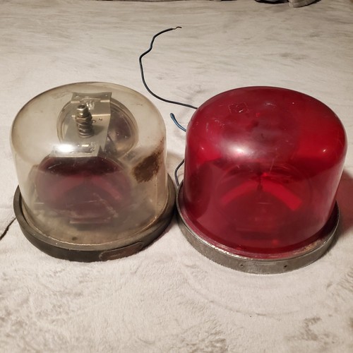 Vintage 50s Sireno Emergency Rotating Beacon Light Set White Red Tested ...