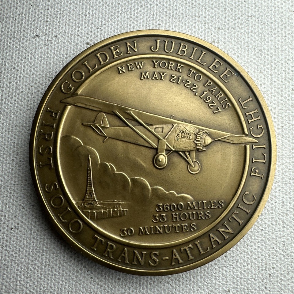 Medallic Art Co Charles Lindbergh Trans-Atlantic Flight Bronze Medal ...