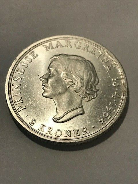 1958 Denmark 2 Kroner Silver BU #21135 | eBay