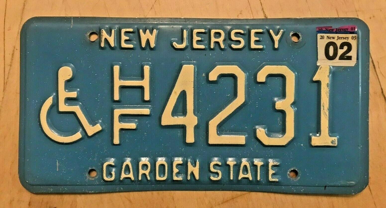 NEW JERSEY DISABLED PERSON HANDICAPPED LICENSE PLATE " HF 4231 " NJ ...