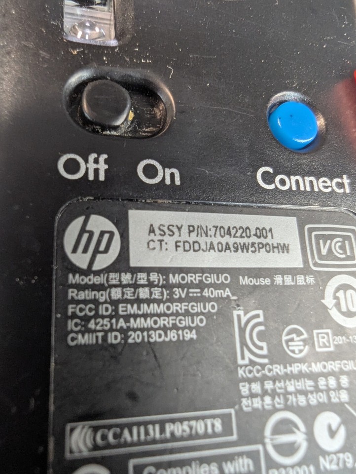 HP Wireless Mouse MORFGIUO PN: 704220-001 Free shipping | eBay