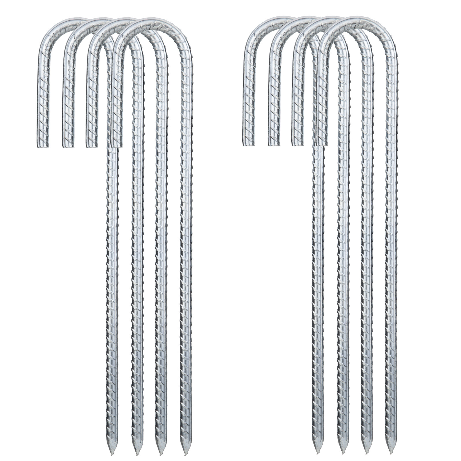 10-100pc Heavy Duty 12" Galvanised Steel Ground Stakes J Shaped Pegs ...