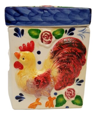 Panware Home Essentials 3D Lidded Rooster Jar - Colorful Farmhouse ...