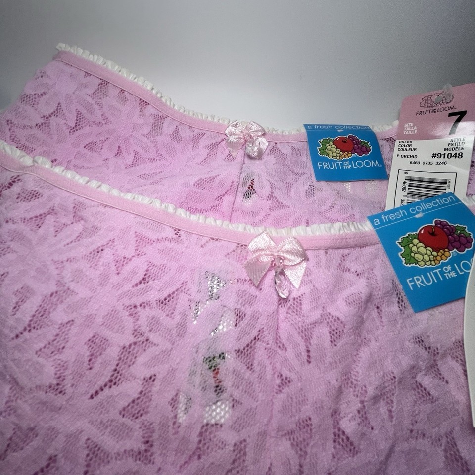 Lace See Thru 2 pairs Boyshorts Fruit of Loom NWT Pink Orchid Lacy ...