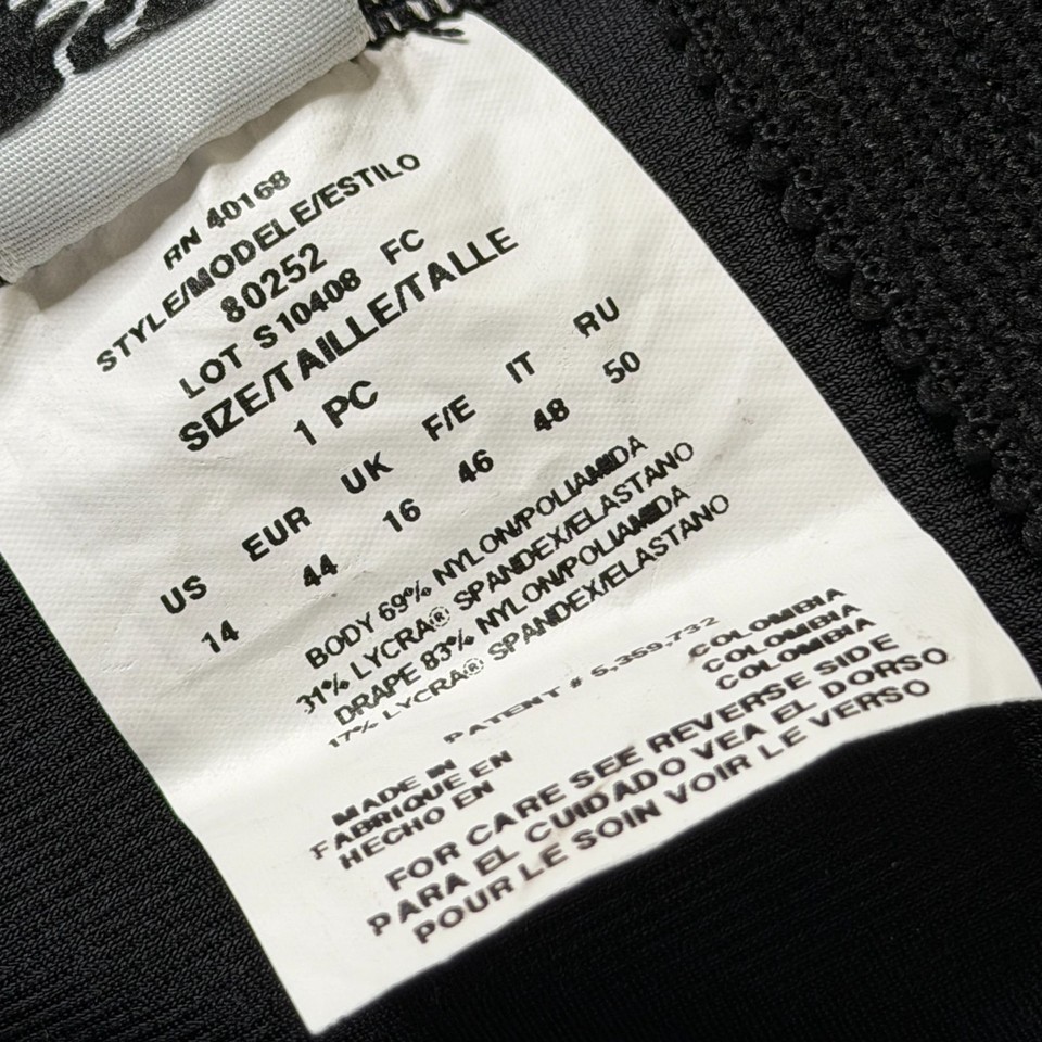 Miraclesuit swimsuit size 14 solid black ruched front beaded beach cruise pool s | eBay UK