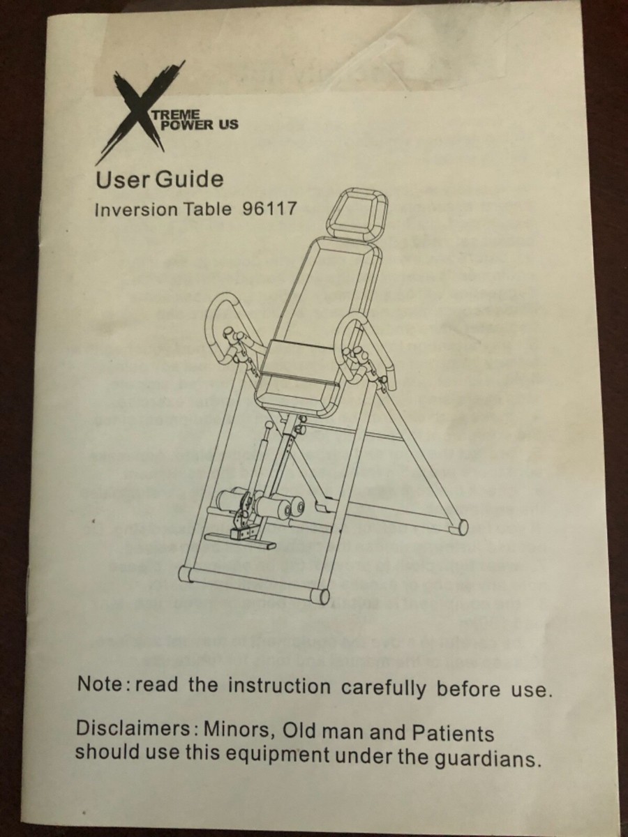 Inversion Table User Manual