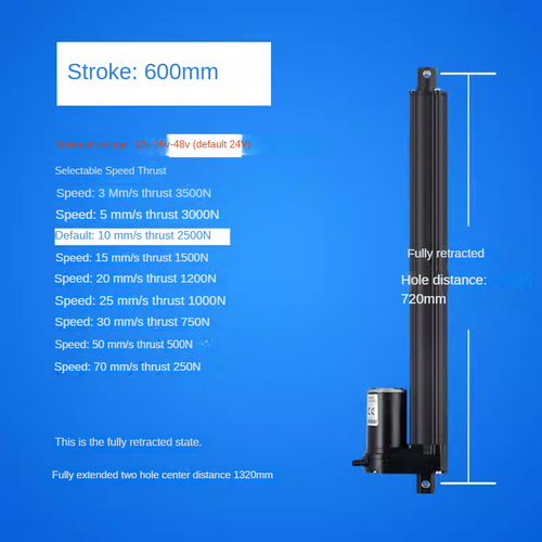 Telescopic rod large thrust actuator electric 3500N DC screw jack ...
