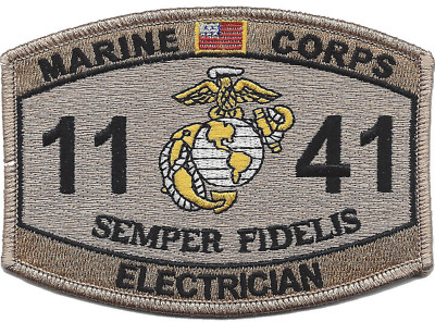 4.5" MARINE CORPS MOS 1141 ELECTRICIAN EGA DESERT EMBROIDERED PATCH | eBay