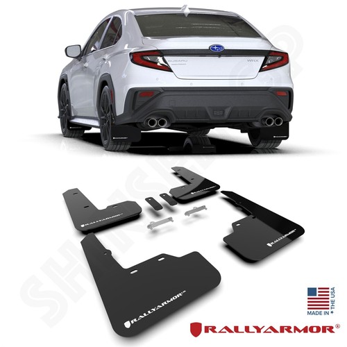 Rally Armor UR Black Mud Flaps w/ White Logo for 2022-2025 Subaru WRX ...