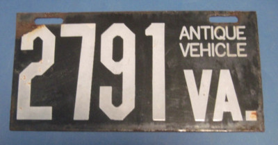 Virginia Antique Vehicle license plate porcelain old first style | eBay