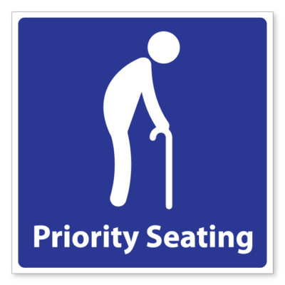 PRIORITY SEATING ELDERLY SELF ADHESIVE STICKERS SAFETY SIGNS | eBay UK