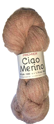 PREMIER CIAO MERINO YARN #3 Fine Super wash Merino DUSTY ROSE 2068-01 ...