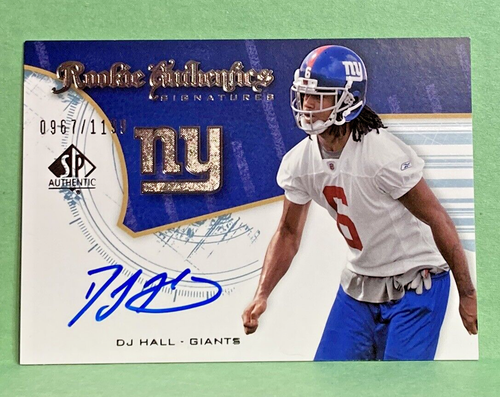 2008 SP Authentic DJ HALL Rookie Autograph /1199 Card #215 Giants | eBay