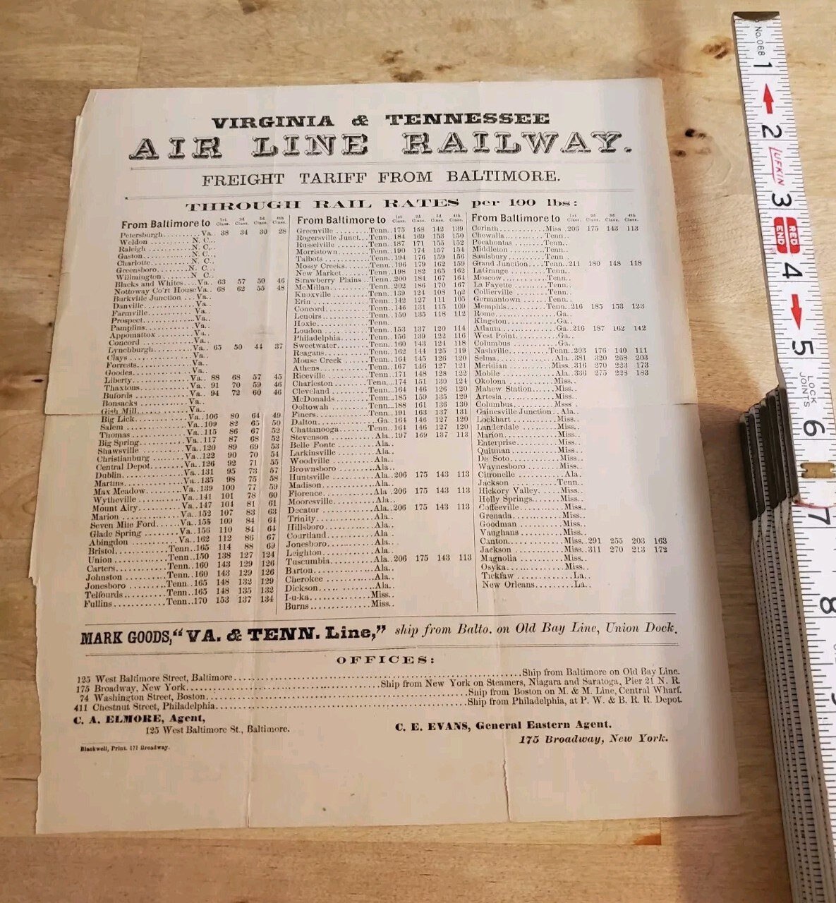 ROUTE MAP: VIRGINIA AND TENNESSEE AIRLINE RAILWAY: BLACKWELL PRINT: F ...