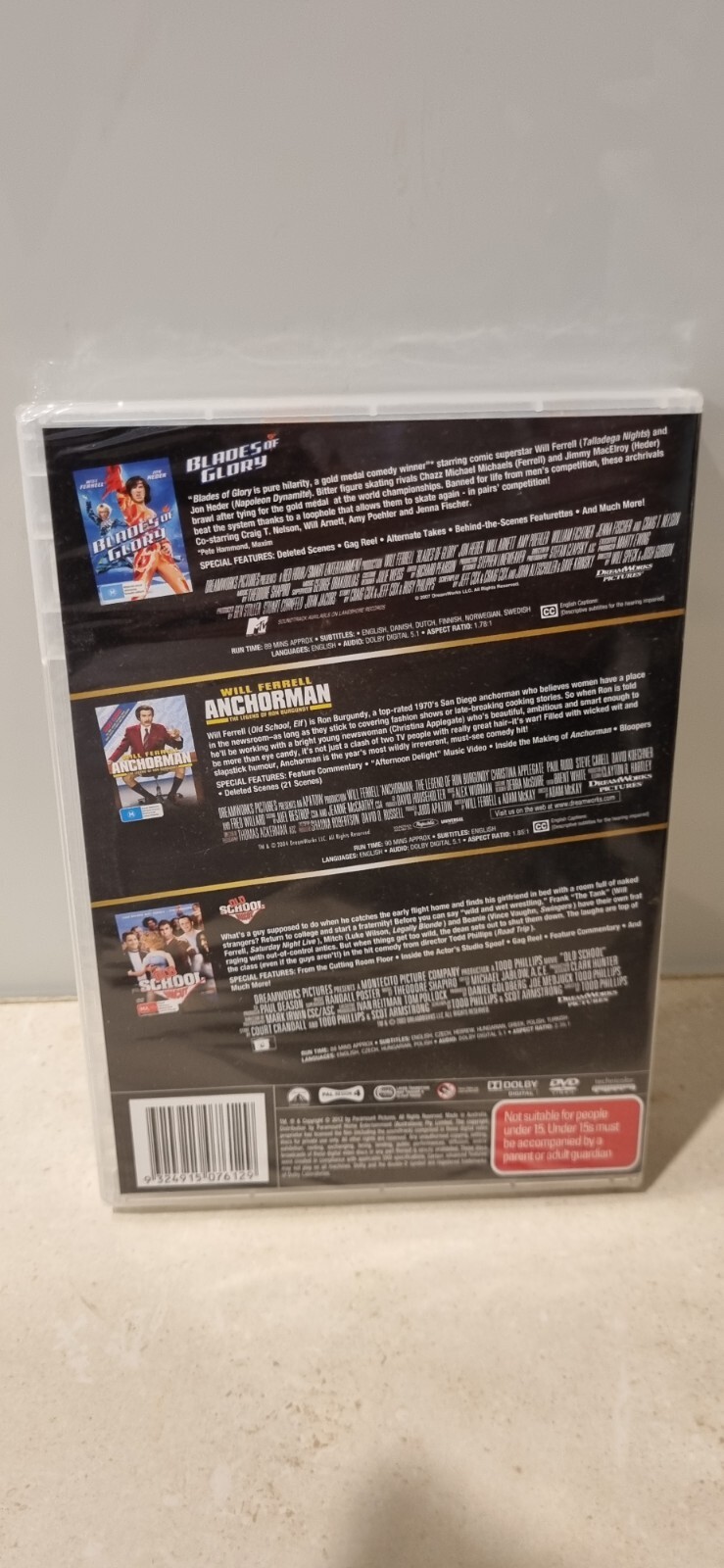 Blades of Glory / Anchorman / Old School (Box Set, DVD, 2007) for sale ...