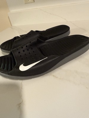 Nike Benassi Solarsoft Slides Sandals Men's Size 9 Black RARE | eBay