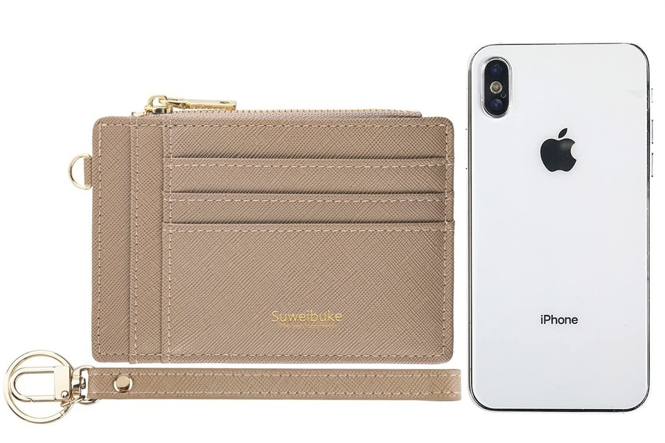 Women Slim Rfid Blocking Credit Card Case Holder Wristlet Zip ID Case ...