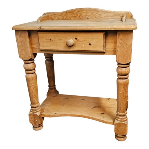 Vintage Solid Pine Bedside Table With Front Drawer and Lower Shelf | eBay UK