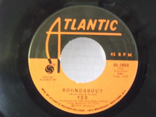 Yes,Atlantic 2854,"Roundabout"US,7" 45,1972 hit prog rock classic, Mint ...