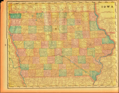 Vintage 1895 Iowa Map State Original 14.5 inch By 11 inch | eBay