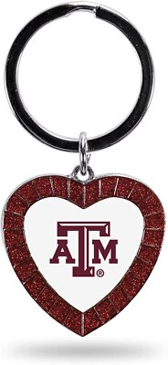 NCAA Texas A&M Aggies NCAA Rhinestone Heart Colored Keychain, Maroon ...