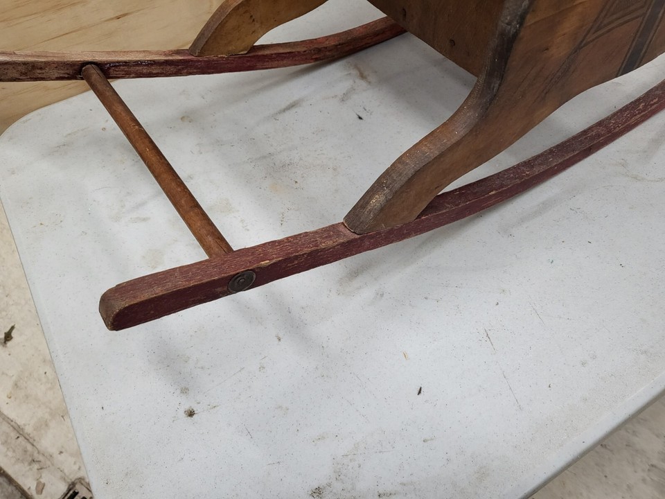 Child's Primitive 1912 Antique Shoo Fly Wood Rocking Horse with ...