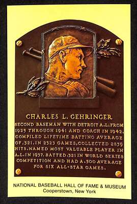 1964-Date Hall of Fame Plaque Charlie Gehringer HOF Cooperstown NM ...