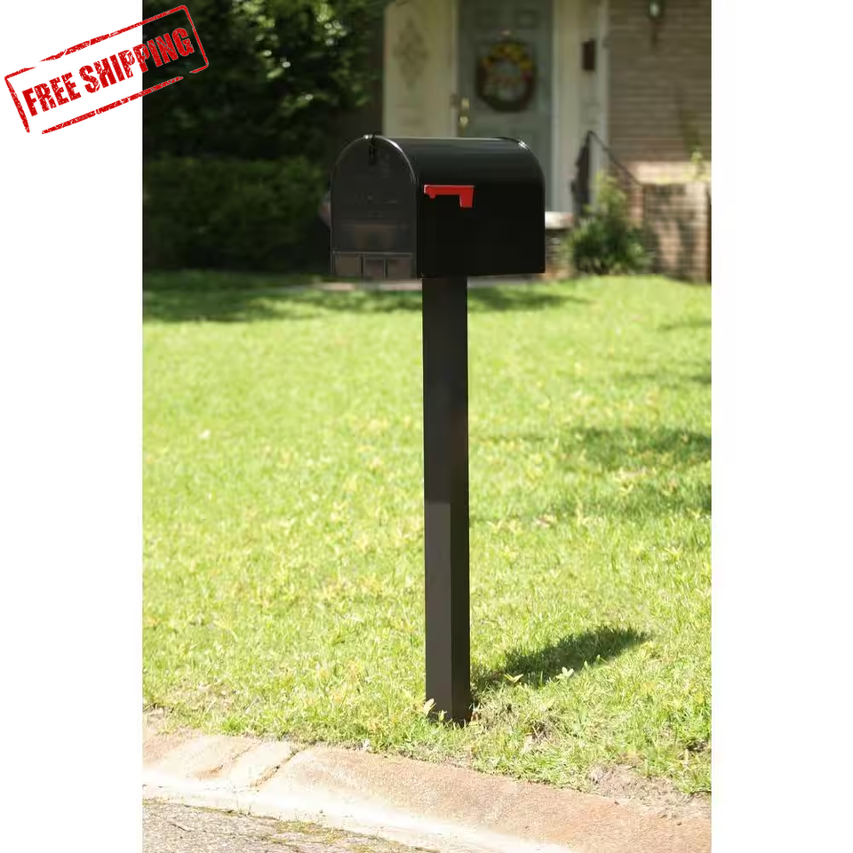 Heavy-Duty Extra Large Jumbo Post Mount Rural Mailbox Galvanized Steel ...