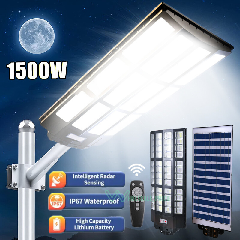 Outdoor Solar Street Light Motion Sensor Lamp Commercial Dusk To Dawn ...