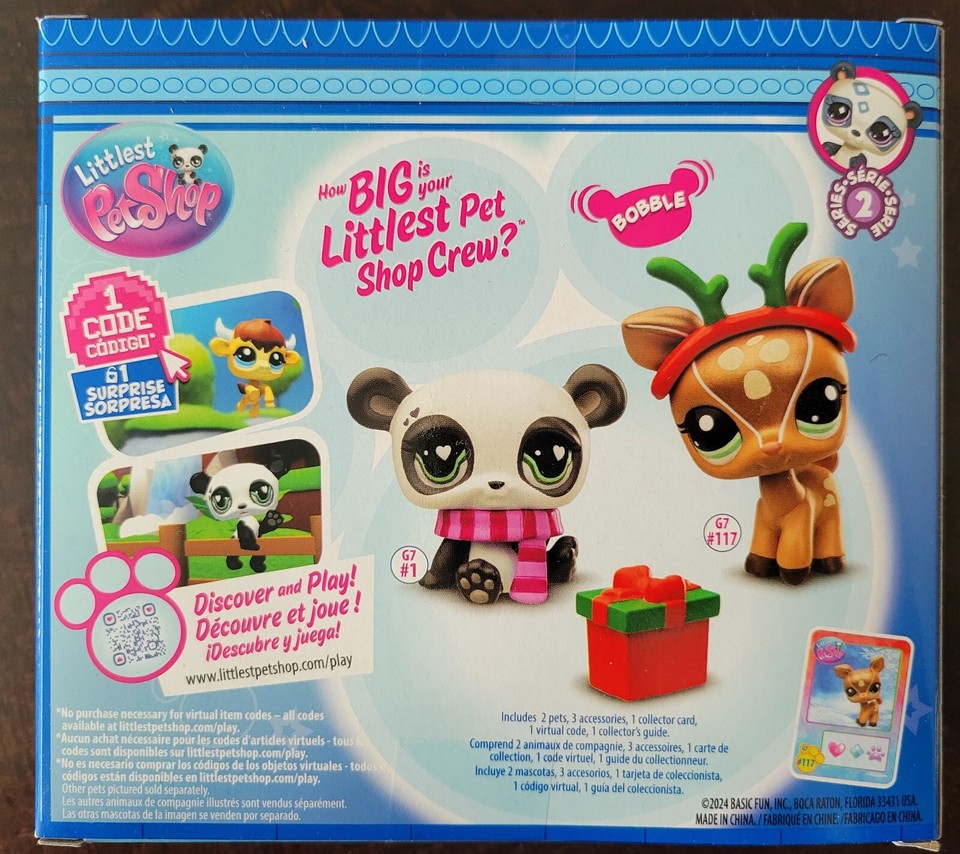 Littlest Pet Shop G7 Pet Pairs Winter Pals #1 Panda #117 Deer Exclusive ...