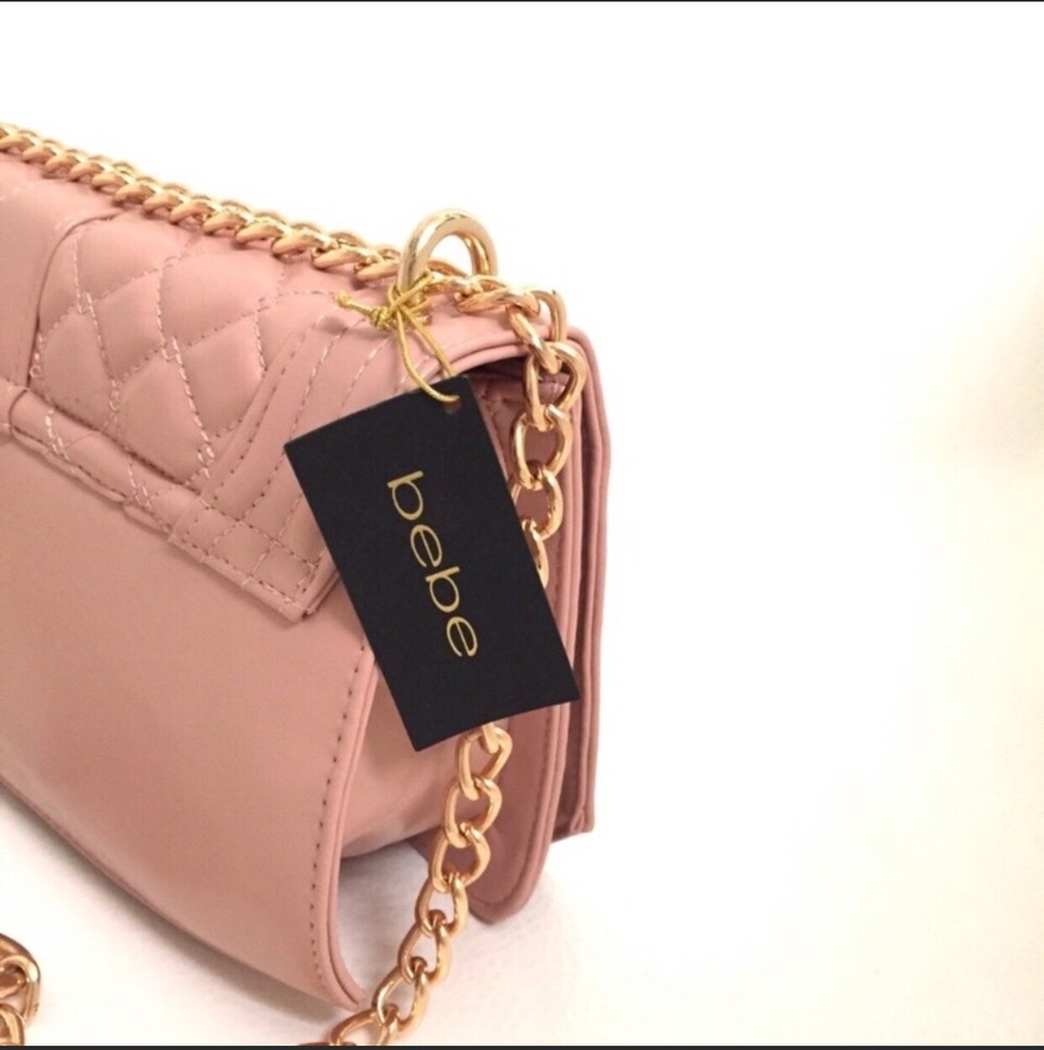 Bebe Quilted Studded Purse hand bag NWT Dusty Rose pink NEW Crossbody ...