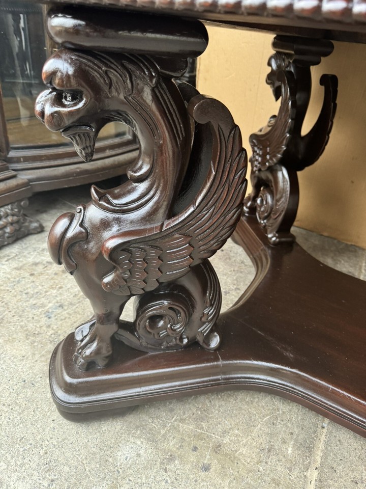 R. J. HORNER CARVED WING GRIFFIN LIBRARY TABLE | eBay