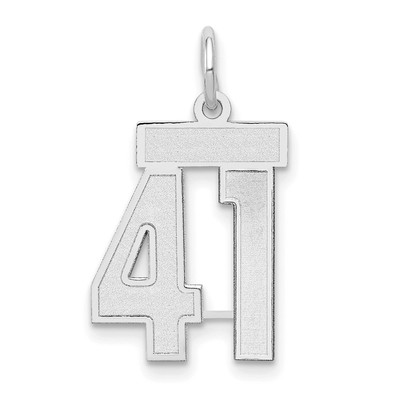 14k White Gold Small Satin Number 41 Charm | eBay