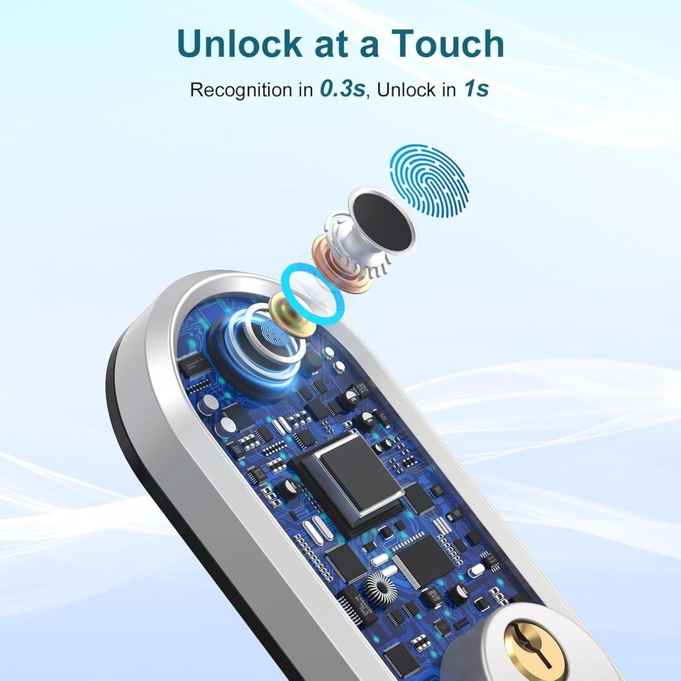 SMONET Fingerprint Smart Lock Keyless Entry Door Lock Electronic Keypad ...