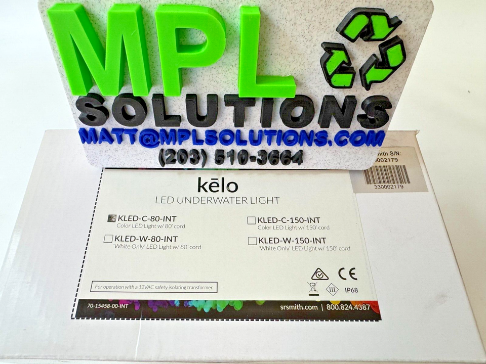 SR Smith Kelo Color RGB 12V 7W Inground Pool Light with 80' Cord KLED-C ...