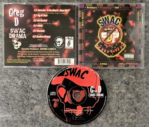 GREG D Swac Drama CD - Rare ORG. 97 Gangsta Rap T.K.P. C-Dubb One Gud ...